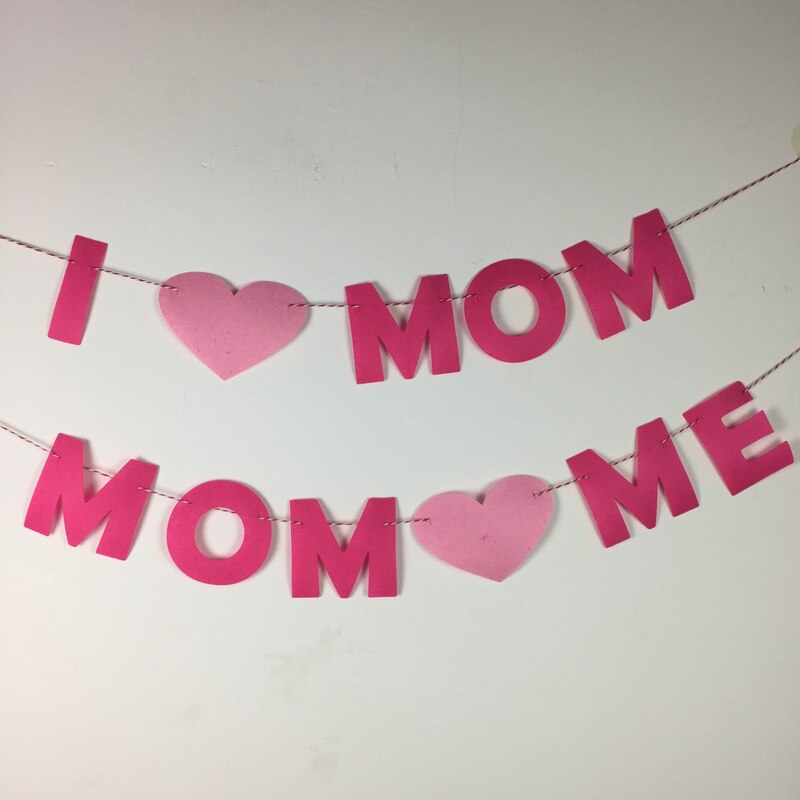 Happy mothers day I love mom party banner decorati... – Vicedeal