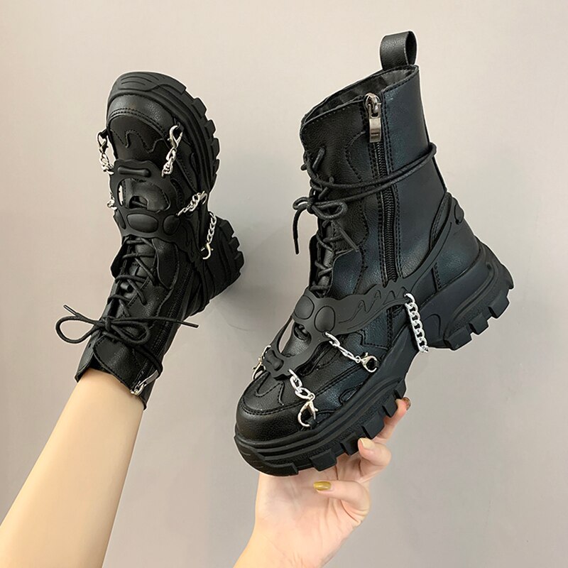 Botas de plataforma punk gótico para mujer, botas ... – Grandado