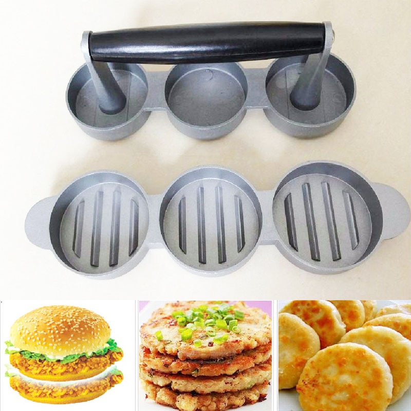 Mini Hamburger Pressen Nonstick 3 Slot Kleine Burg... – Vicedeal