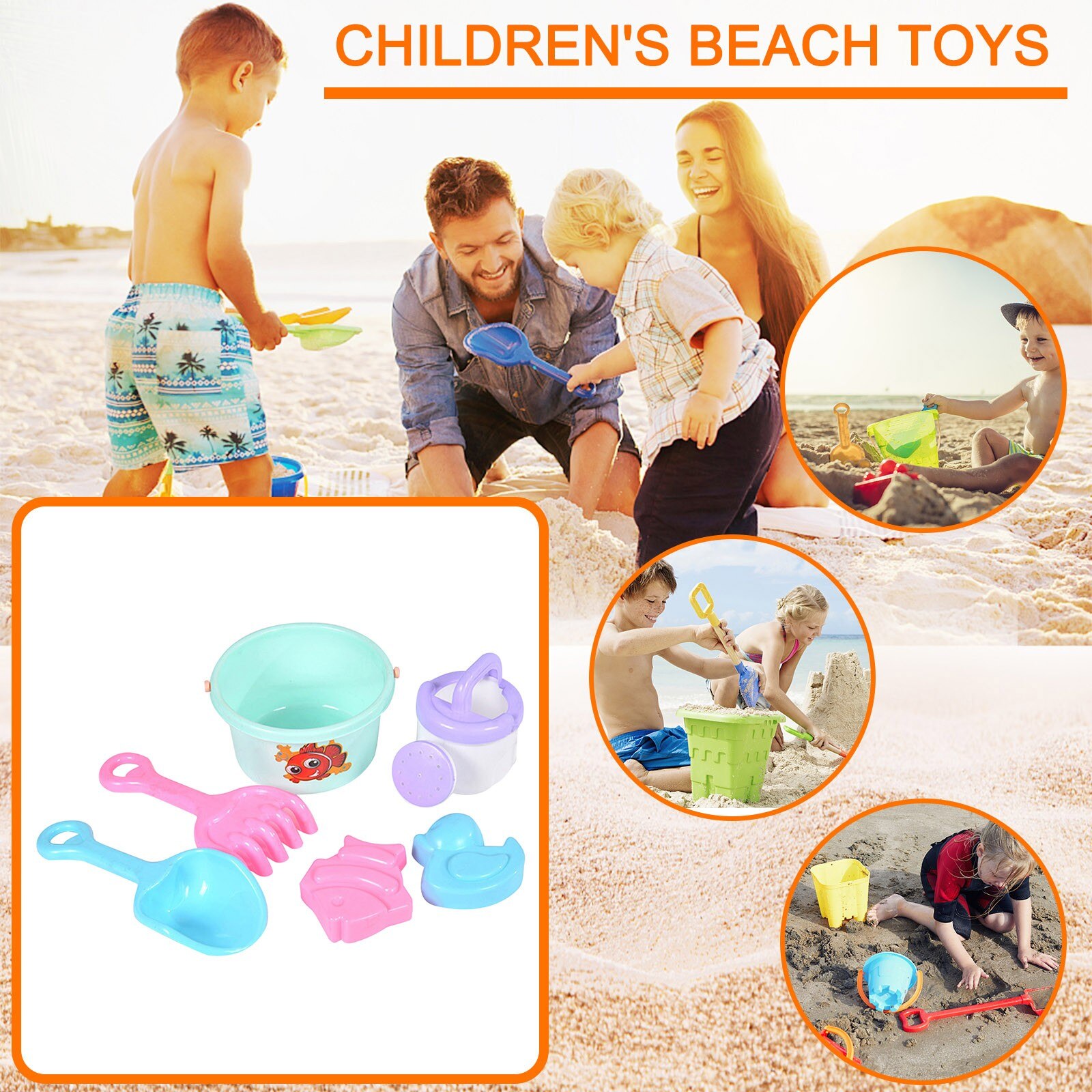 Beach bag 6 Piece Beach Toy Sand Set Sand Play San... – Grandado