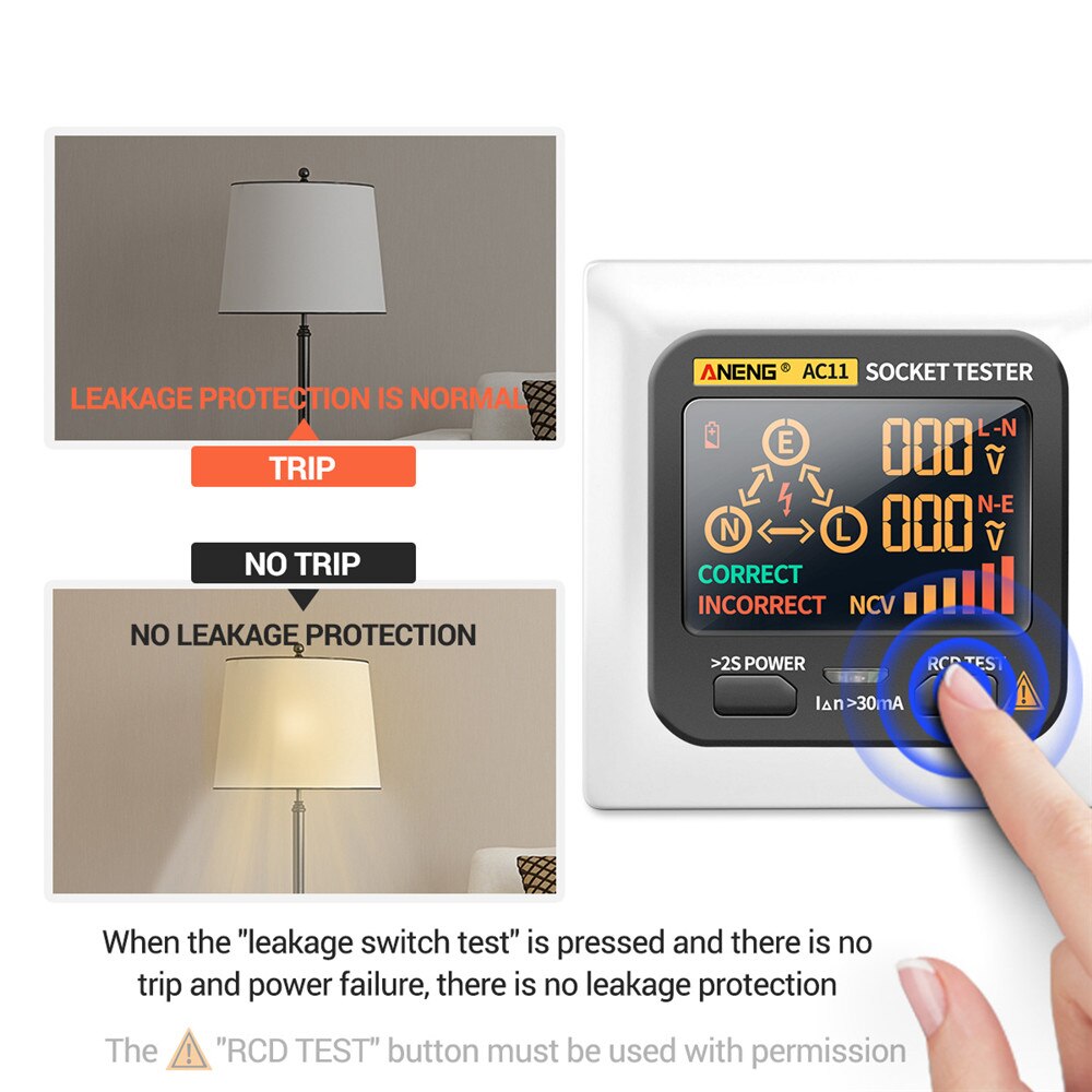 Ac11 Digital Smart Socket Tester Voltage Test Sock Grandado