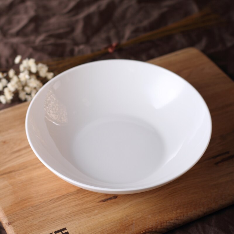 Ceramic Soup Plate Deep Plate Pure White Bone Chin... – Grandado