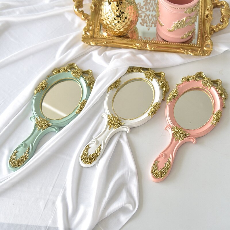 Cute Vintage Hand Mirrors Makeup Vanity Mirror Han... – Vicedeal