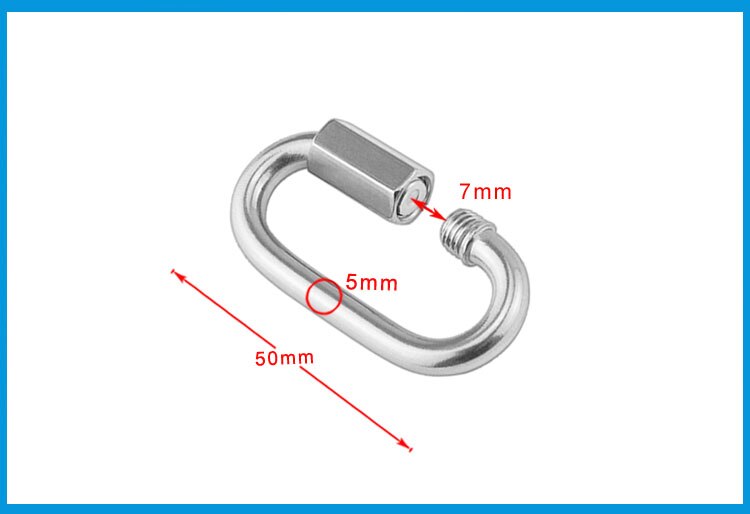 2 Stuks 5 Mm 304 Rvs Karabijnhaak Ovale Screwlock ... – Grandado