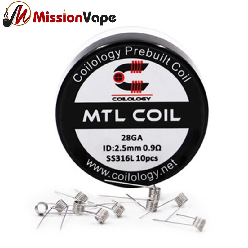 Coilology 316SS MTL Coil 28GA 0.9ohm 10pcs Premade... – Grandado