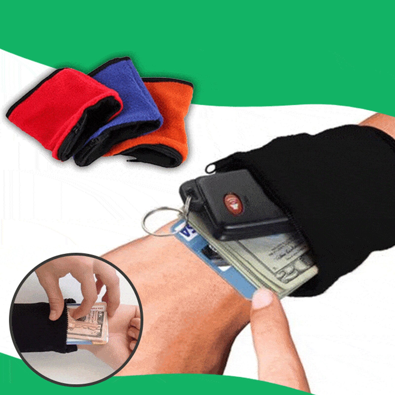 Pocket Wrist Wallet Pouch Zipper Running Travel Gy... – Grandado