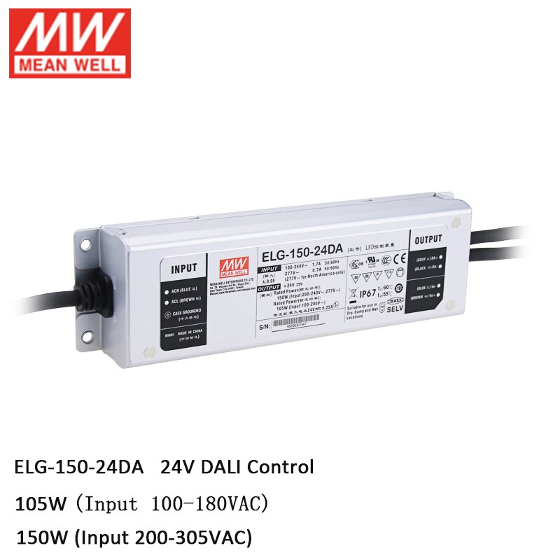 MEAN WELL ELG-150-24DA 150W 24V Dali LED Driver 11... – Vicedeal
