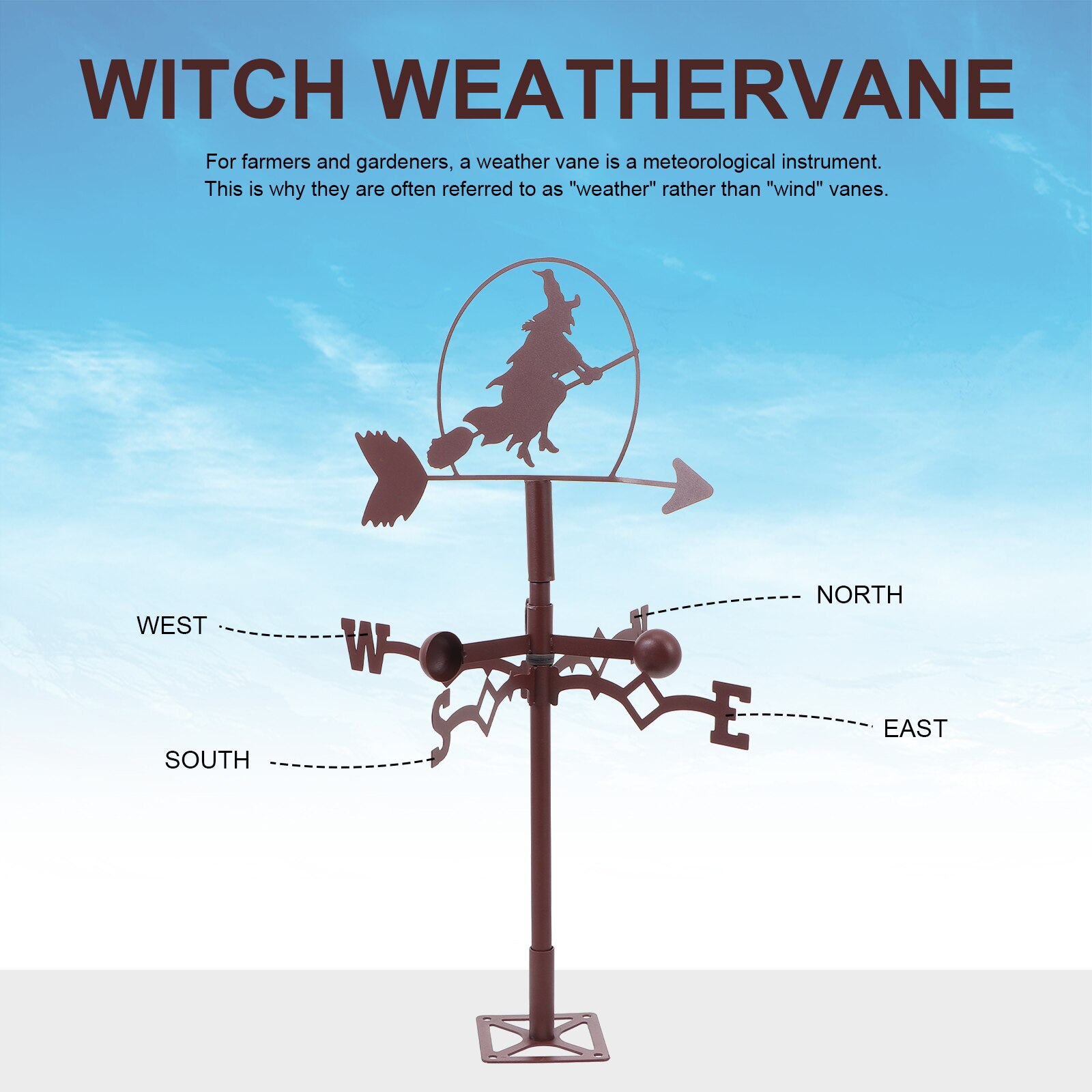1Pc Witch Weathervane Stainless Steel Weather Vane... – Grandado