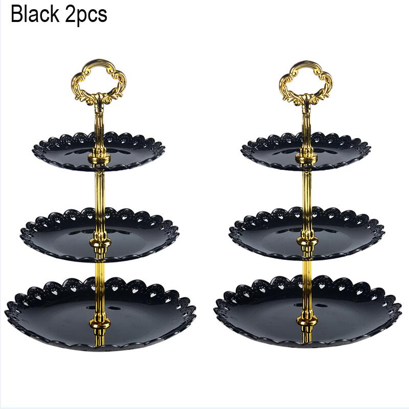 2pcs/set Cake Stand 3 Layers Wedding Cake Plate St... – Vicedeal