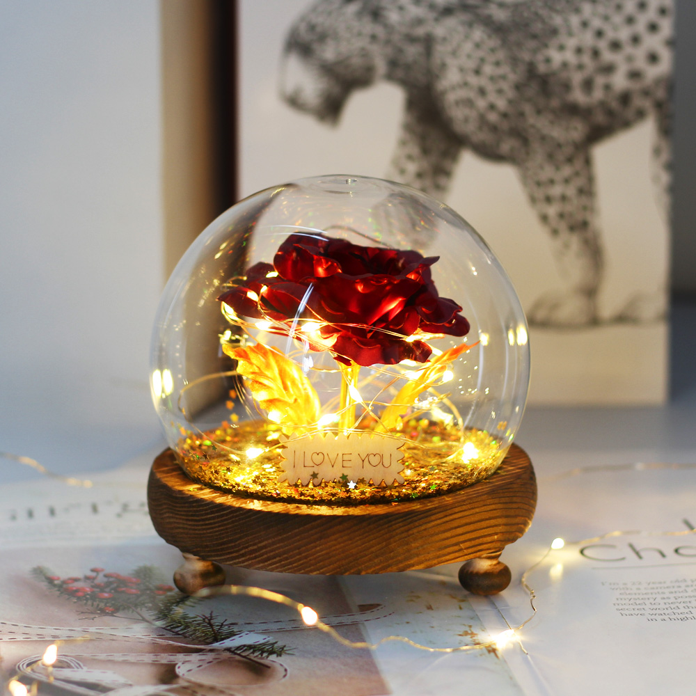 Artificial Flower Eternal Rose LED Light Beauty Th... – Vicedeal