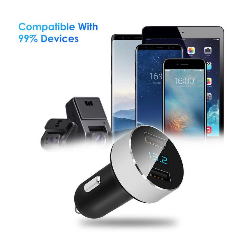 3.1A Double LED Car Charger Fast Charging USB Allo... – Grandado