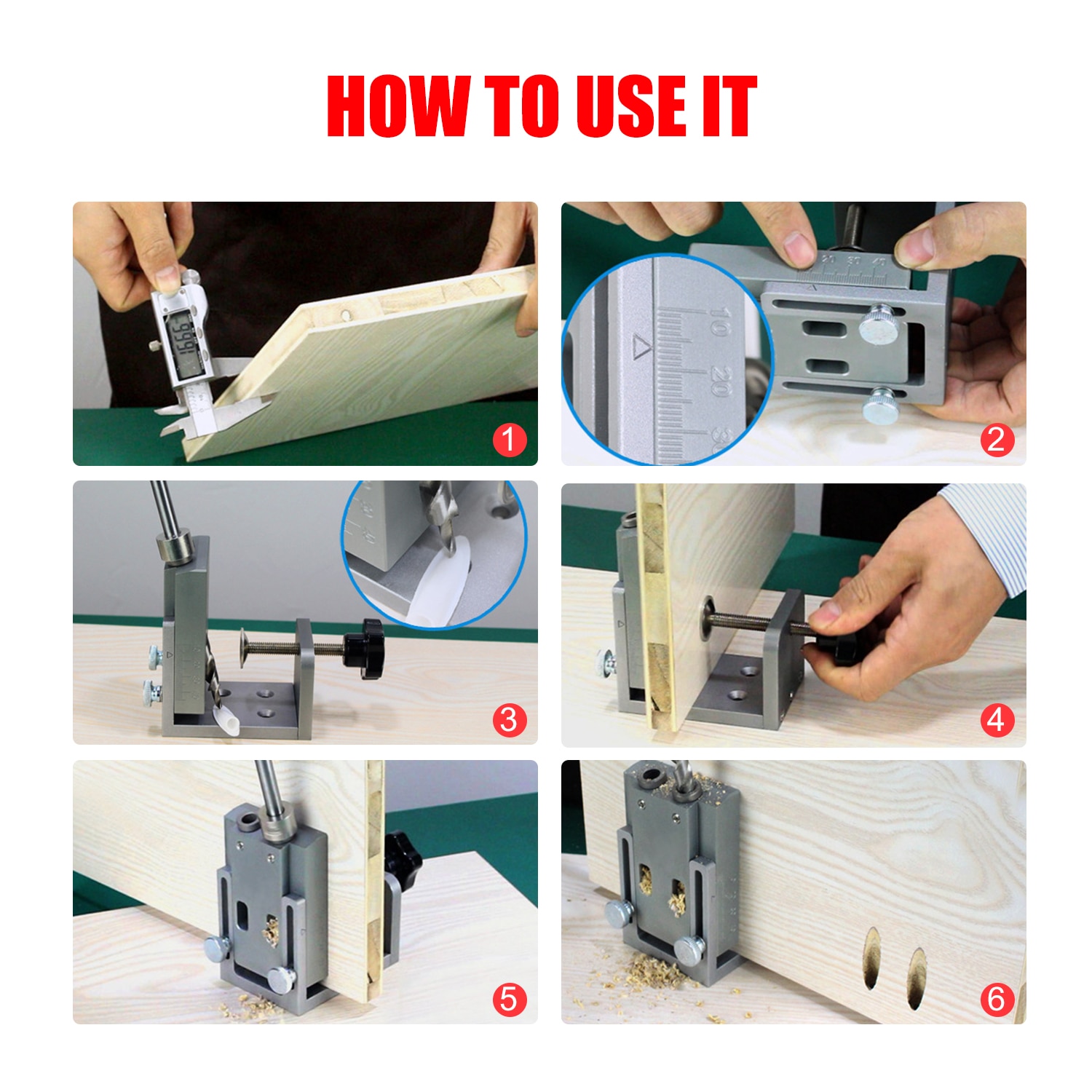 Pocket Hole Locator Jig Kit Aluminum Alloy 15 Degr... – Vicedeal