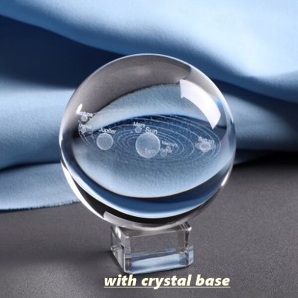 3D Solar System Miniature Crystal Ball Engraved Pl... – Grandado