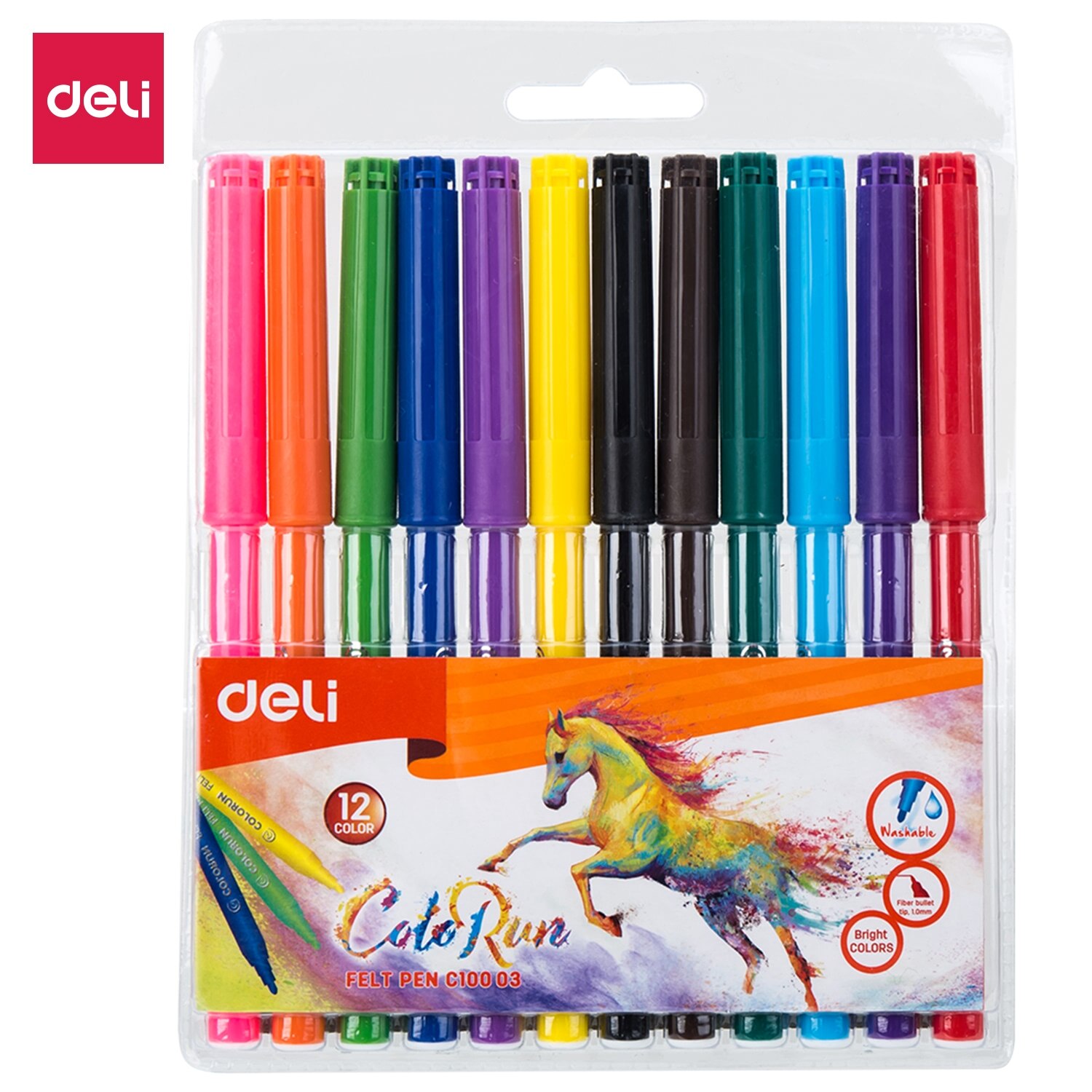 Deli Vilt Tip Pen Set 12/18/24 Kleur Wasbaar Vilt ... – Grandado