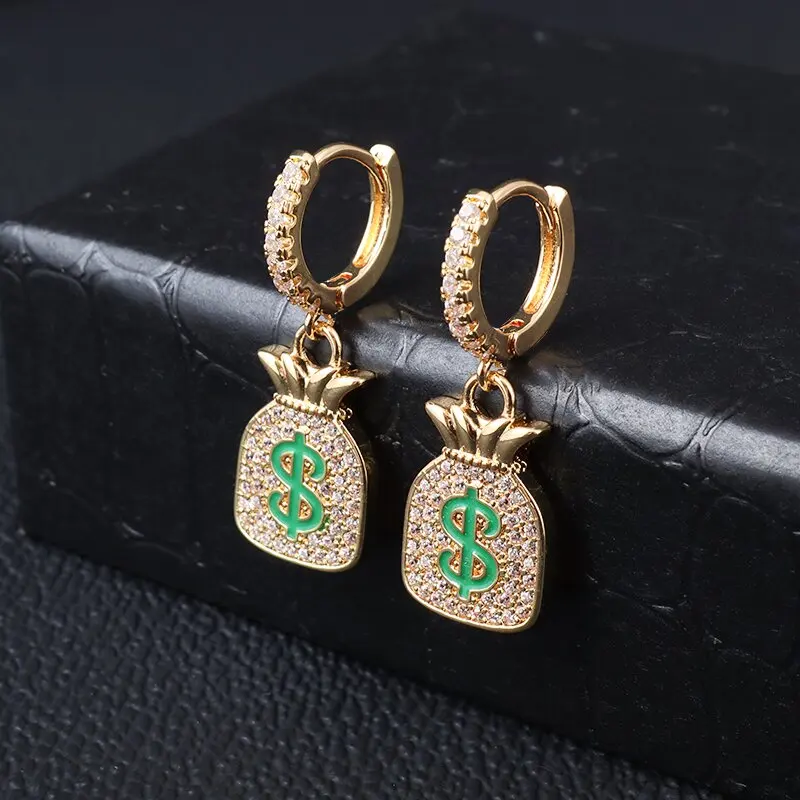 Iced Out Hoop Earrings Cubic Zirconia Huggie Carti... – Grandado