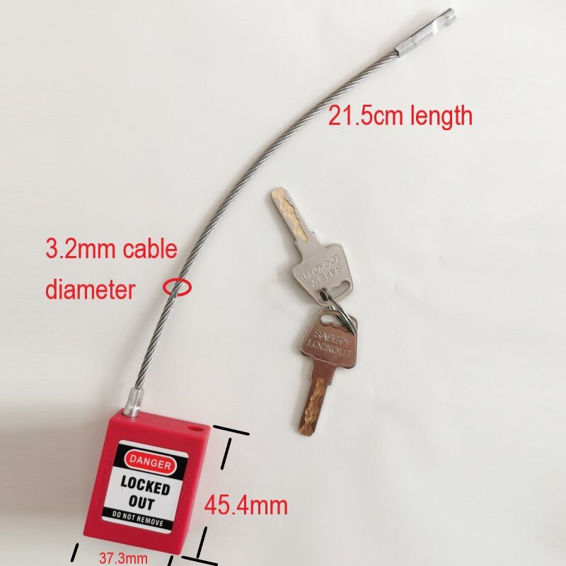 Steel Wire Padlock lockout steel rope lock danger ... – Grandado