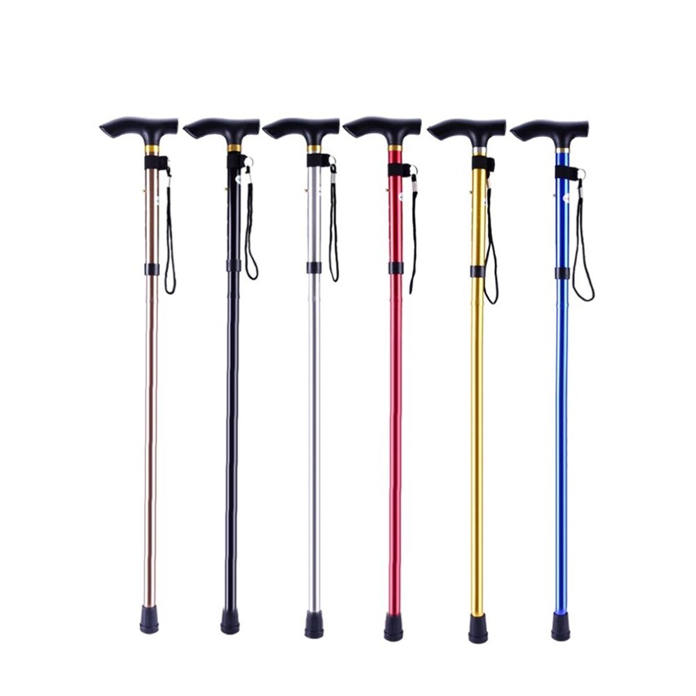 Aluminum Metal Four Sections Walking Stick Easy Ad... – Grandado