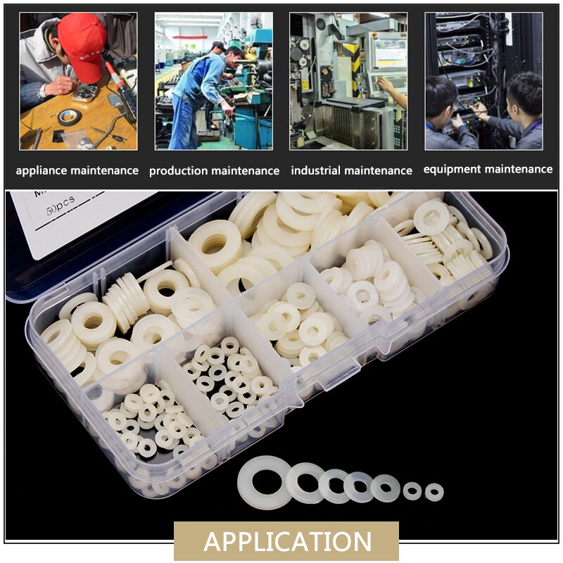 Wit Nylon Ring Platte Pakking M2 M2.5 M3 M4 M5 M6 ... – Grandado