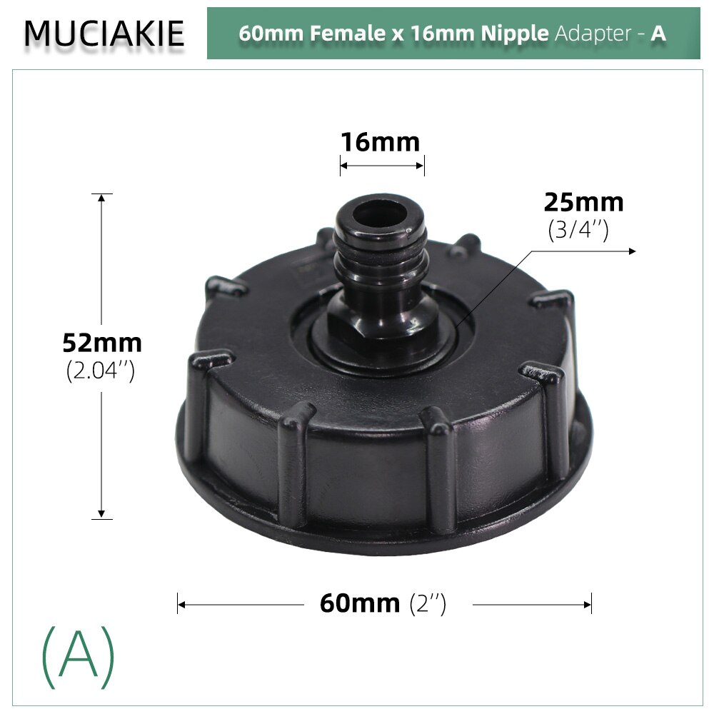 S60 Coarse Thread IBC Tank Tap Connecter x 16mm 1/... – Grandado