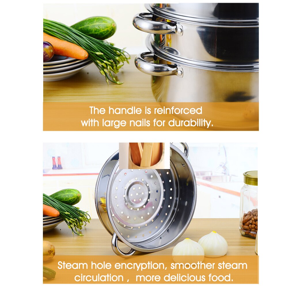 Stainless Steel Steamer Set Double Layer/Tier Four... – Vicedeal