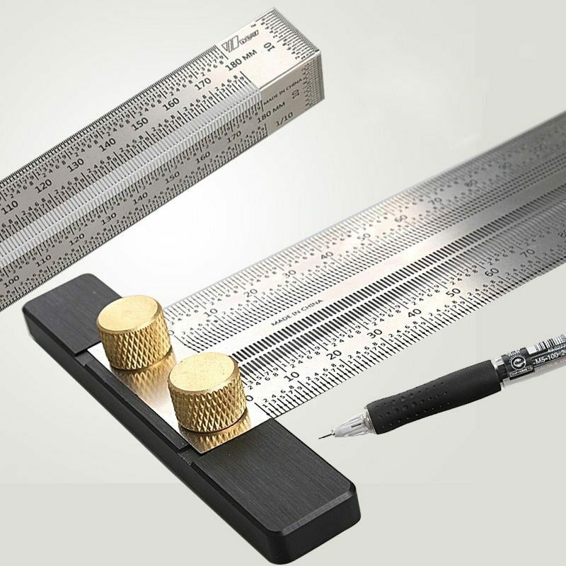 Stainless Steel Ultra Precision Marking Ruler Wood... – Grandado