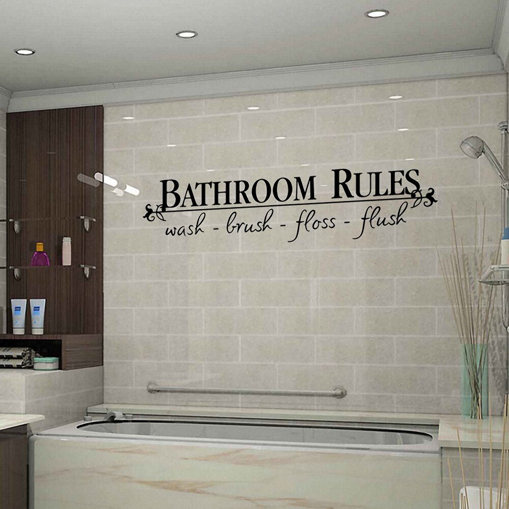 Bathroom Rules Wall Stickers Quote Bathroom Sticke... – Grandado