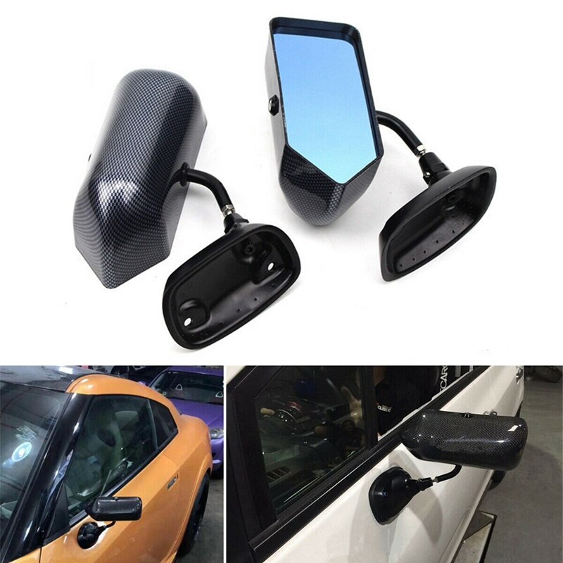 Pair Universal F1 Style Carbon Fiber Look Car Blue... – Grandado
