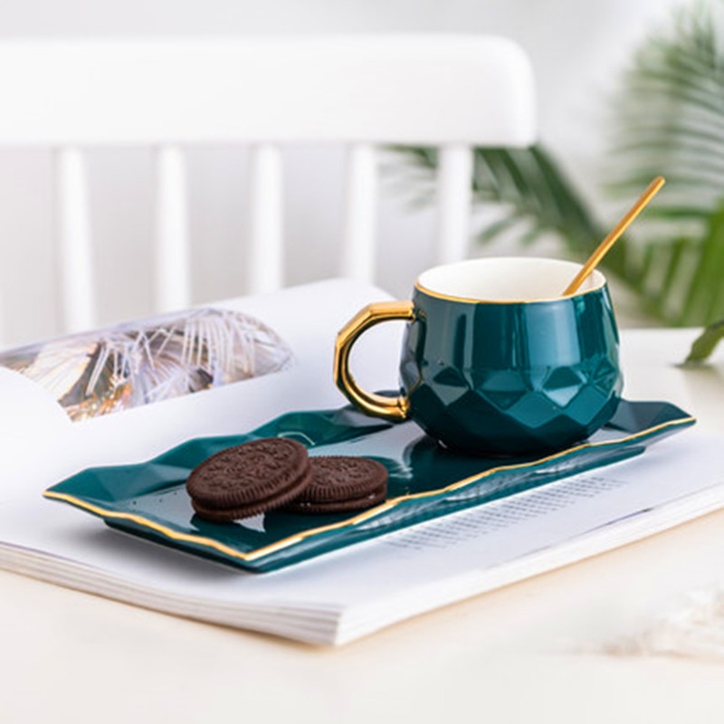 North European Ceramic cup with Plate gold coffee ... – Vicedeal
