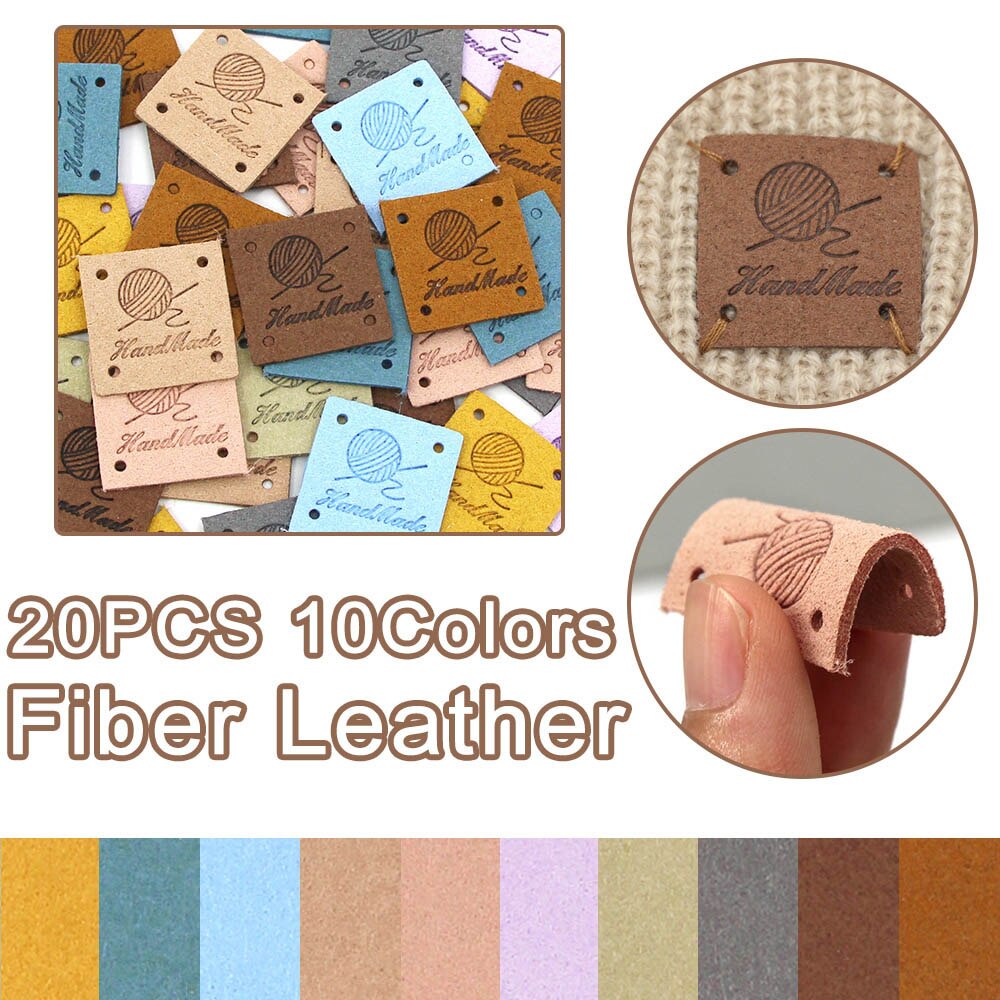 20 Stuks Vierkante Lederen Tags Handgemaakte Label... – Grandado