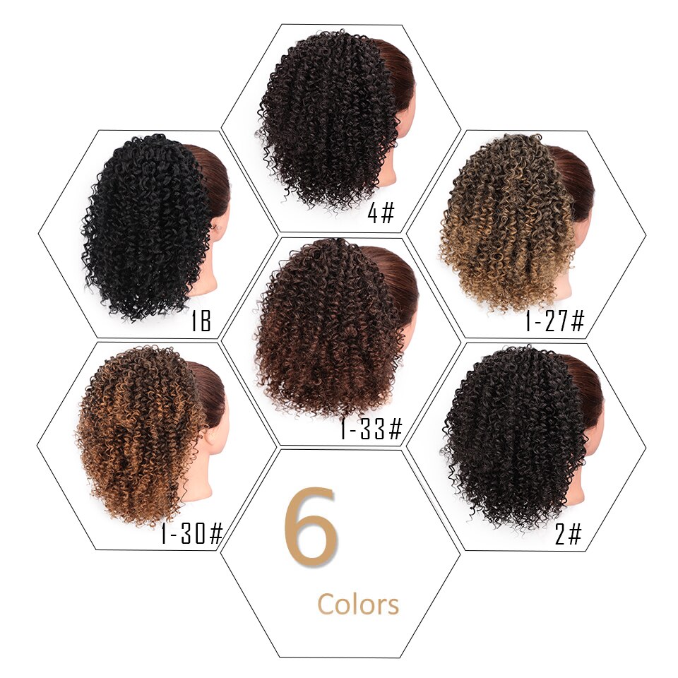 KookaStyle-coleta Afro rizada con cordón, extensió... – Grandado
