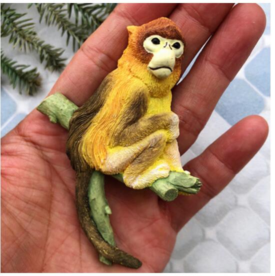Handmade Painted Monkey Branch 3D Fridge Magnets T... – Grandado