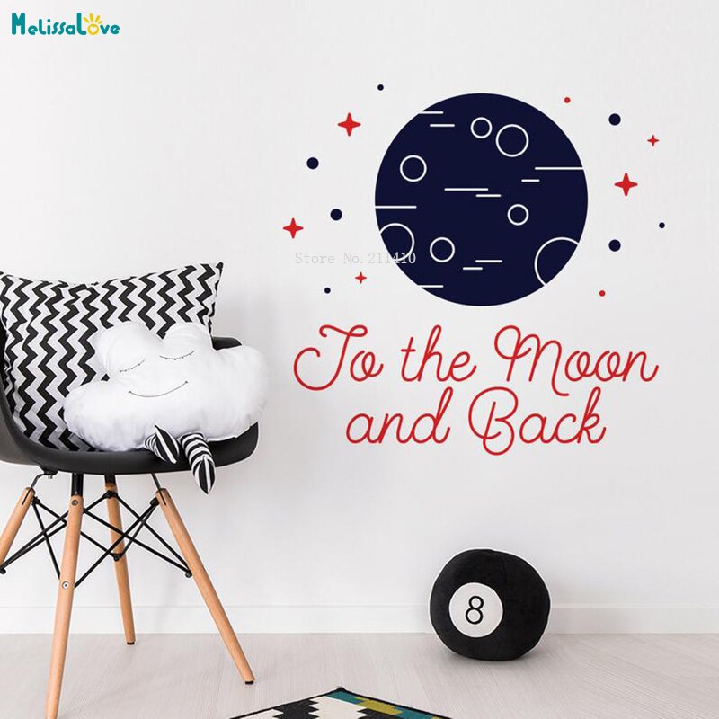 To The Moon And Back Inspirational Quote Wall Stic... – Grandado