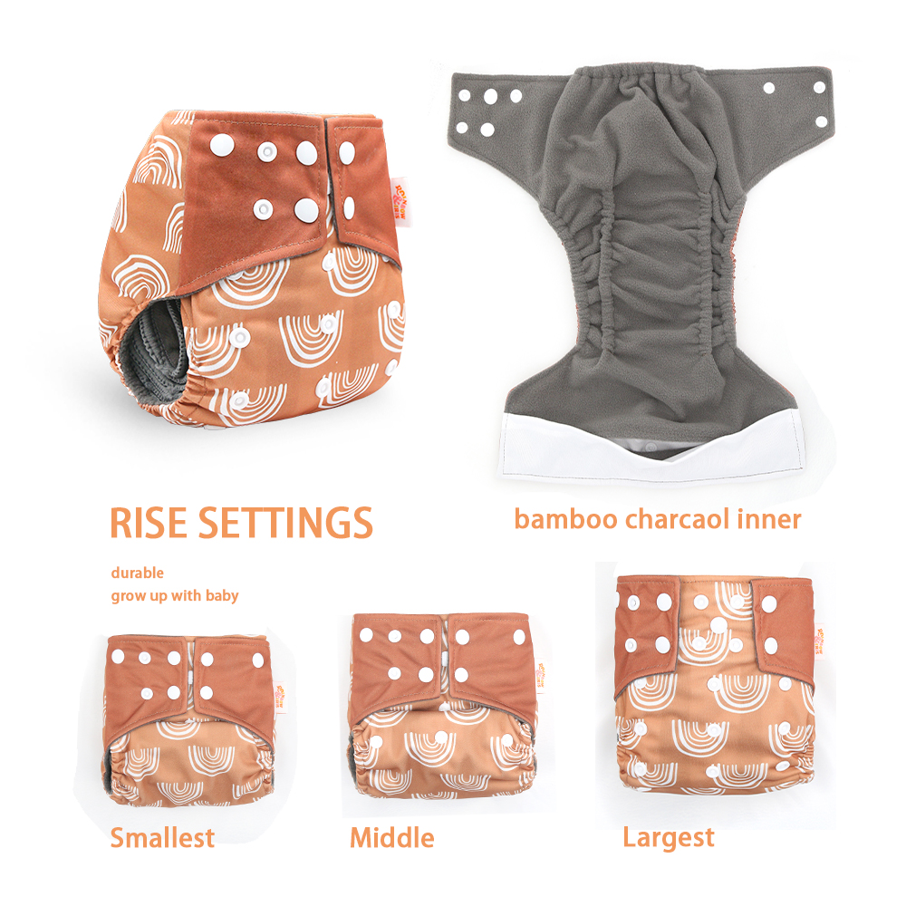 Rainbow&Iris Button Diapers 3pack of Diapers B... – Grandado