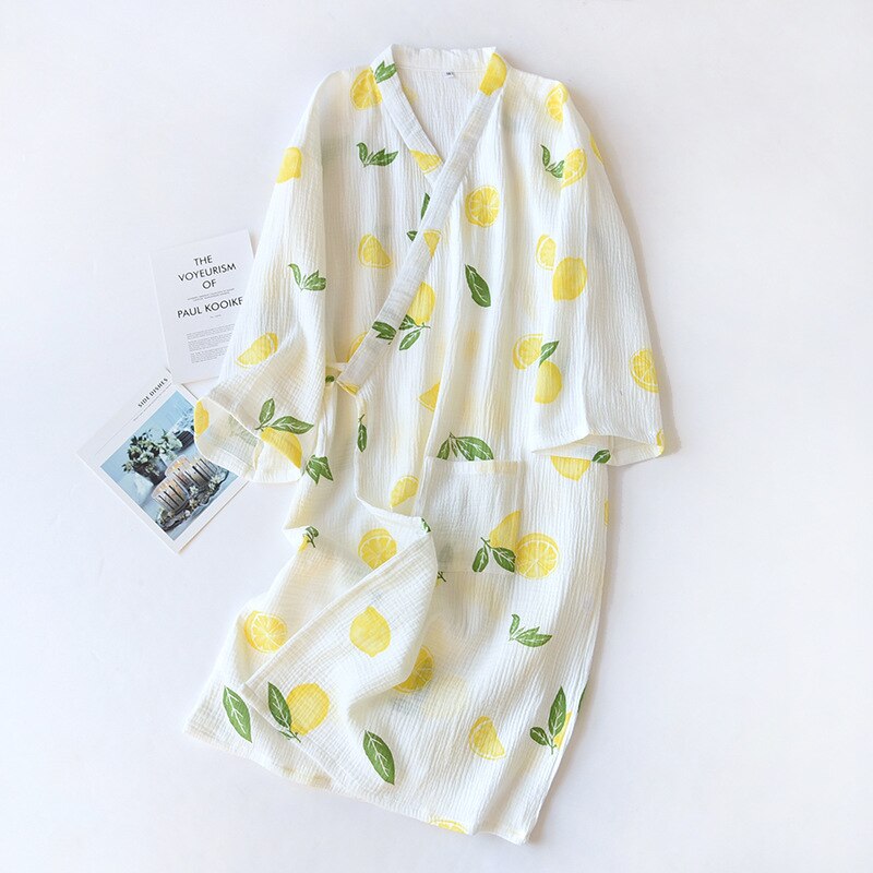 Fdfklak Robe Sleepwear Spring Summer Gauze Cotton ... – Grandado