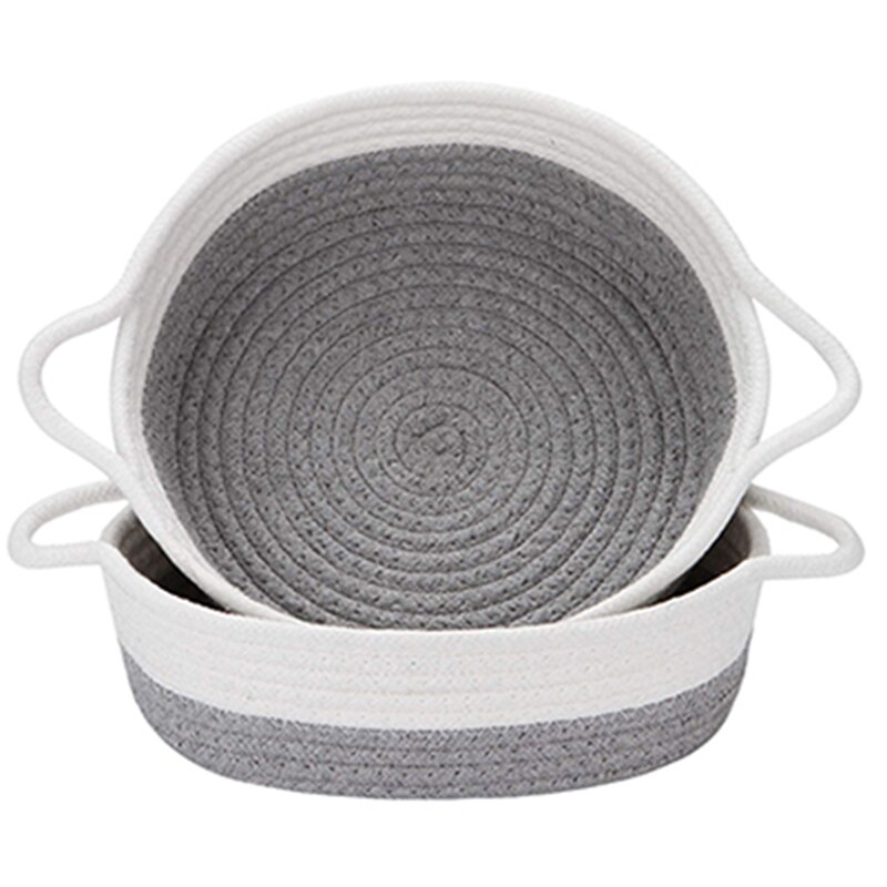 Practical 2-Pack Cotton Rope Baskets 10 x 3 Inches... – Grandado