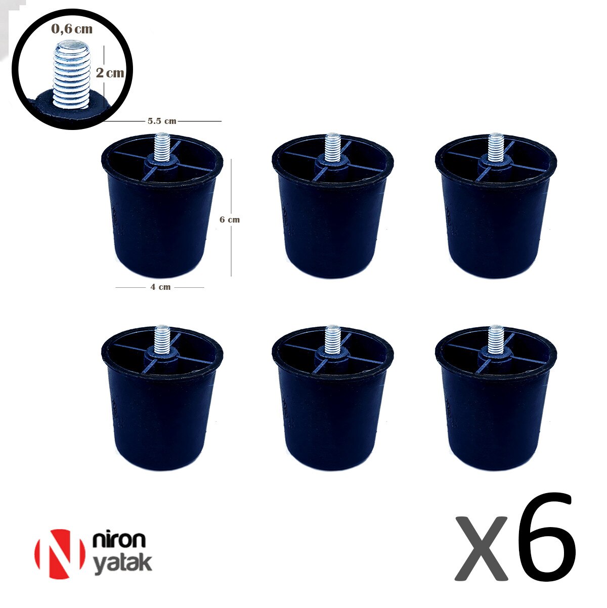 Base, Sofa, Sofa Bed Leg 6 cm Height Screw Foot-6 ... – Grandado