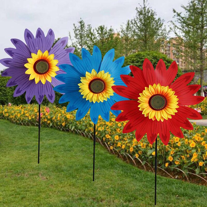 Double Layer Sunflower Windmill Wind Spinner Kids ... – Grandado