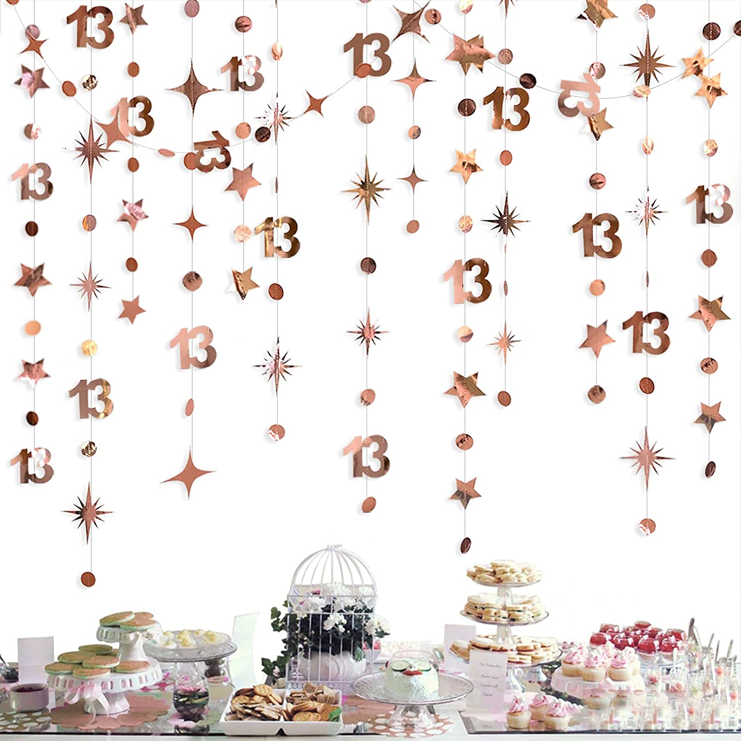 Rose Gold 13th Girls Birthday Garlands Decorations... – Vicedeal