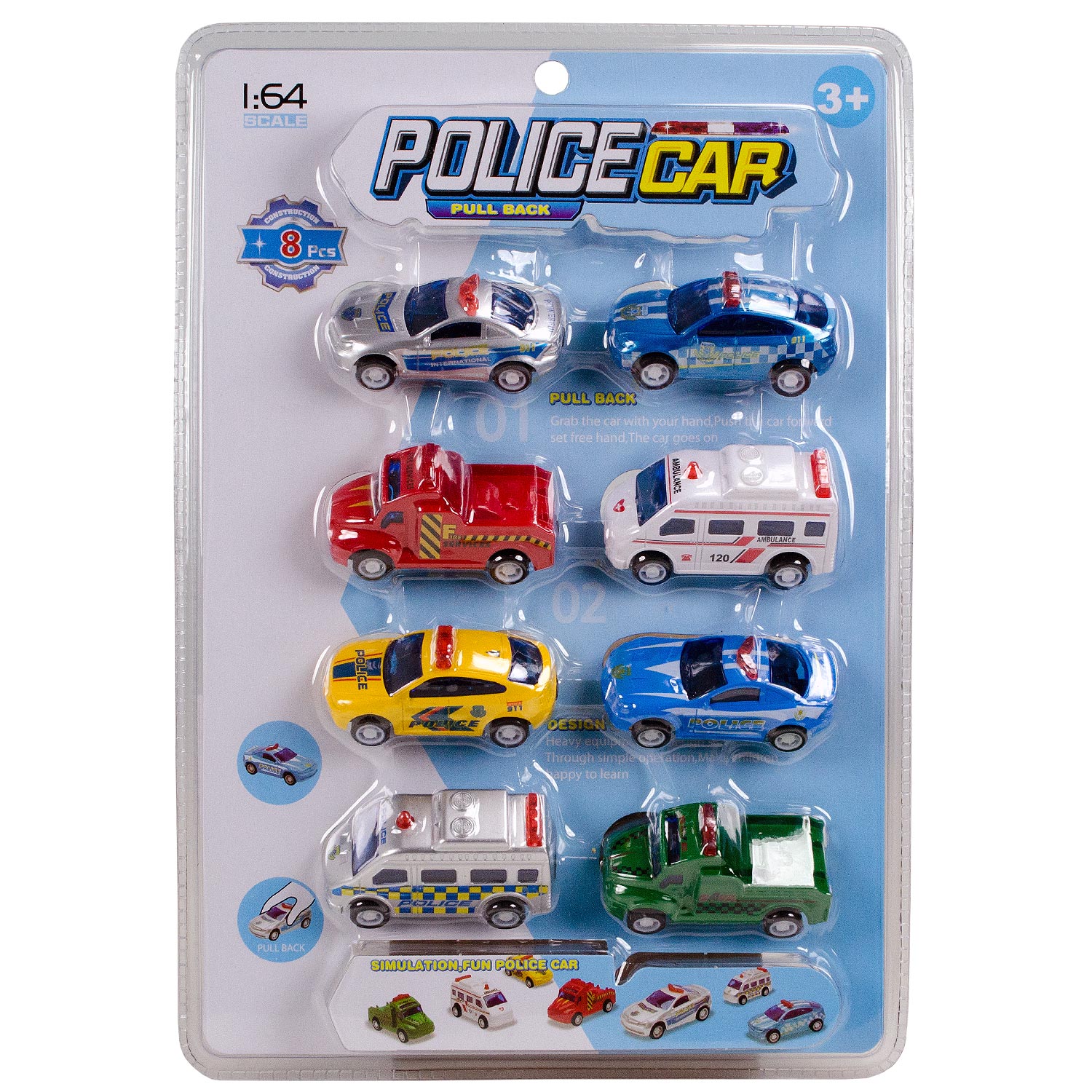 HT-100 Police Ambulance and Firefighter Set 8 Pcs ... – Grandado