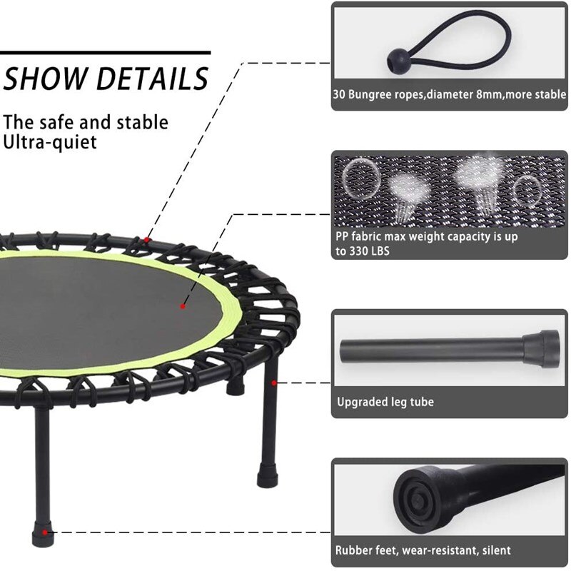 40 Inch Mini Fitness Trampoline For Adults 400bls ... – Grandado