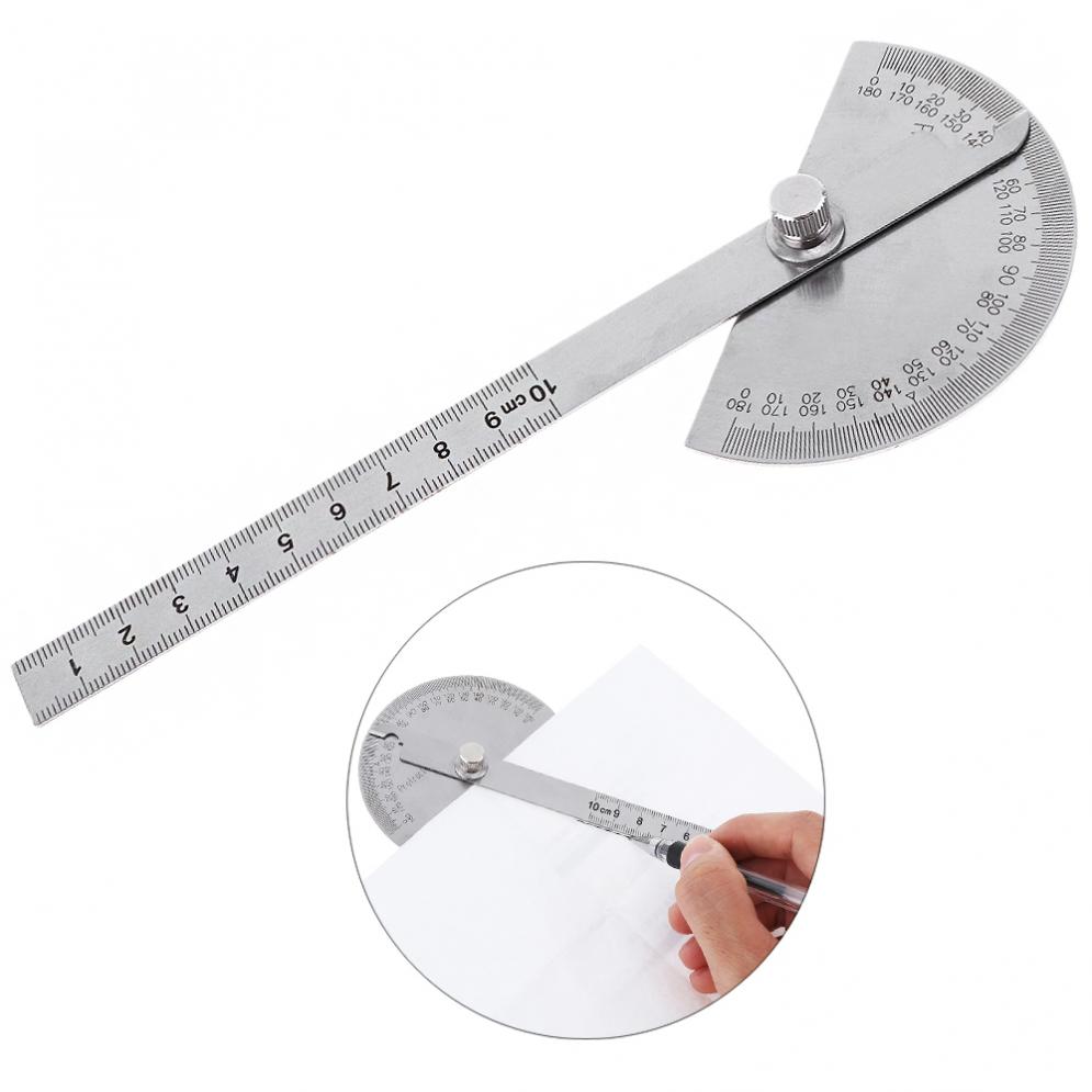 180 Degree 100mm Stainless Steel Protractor with S... – Grandado