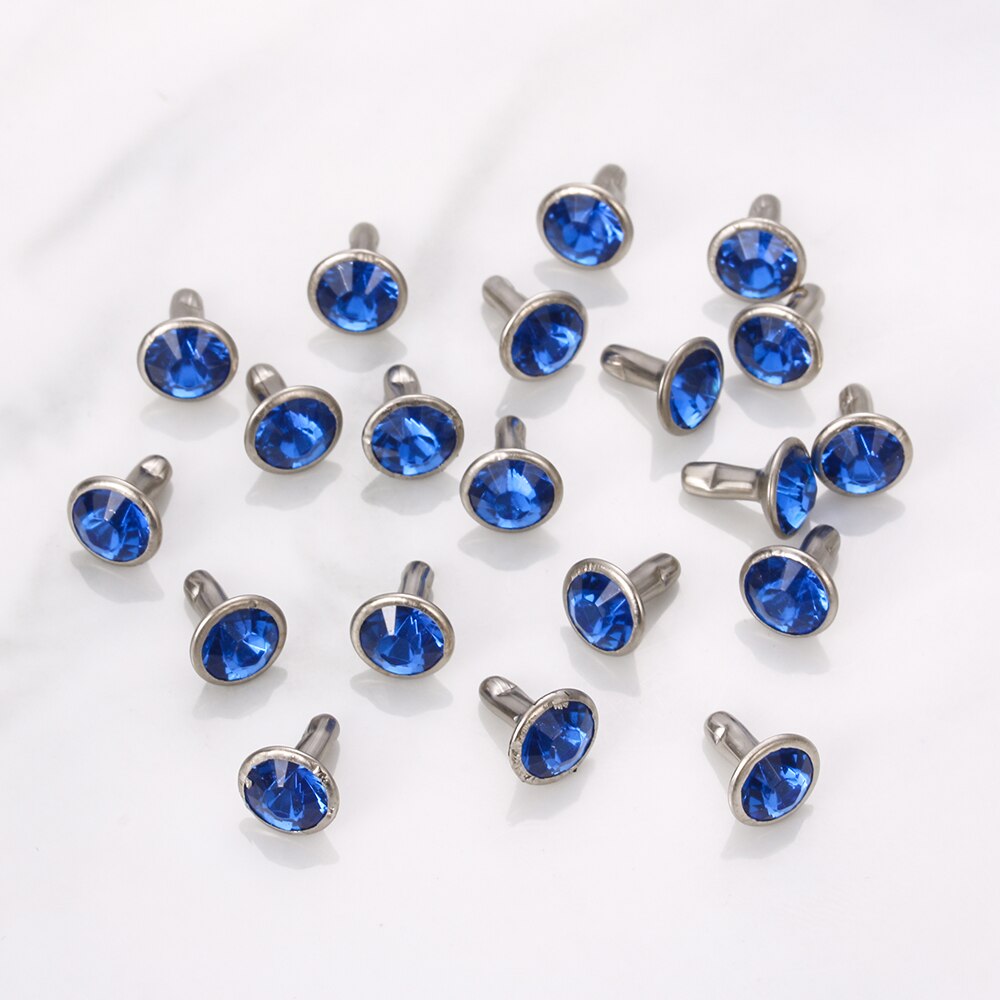 20 sæt (40 stk) flerfarvet rhinestone nitter diy tøjpose sko håndværk ...