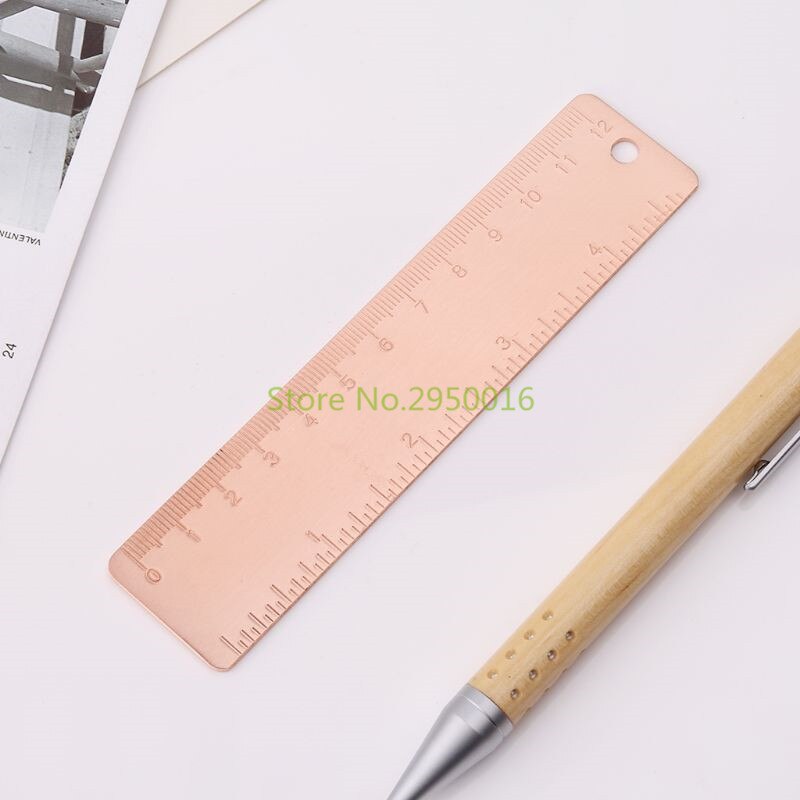 12cm Vintage Copper Brass Straight Ruler Bookmarks... – Grandado