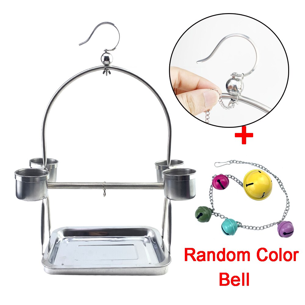 Stainless Steel Parrot Stand Bird Cage Rack With B... – Grandado