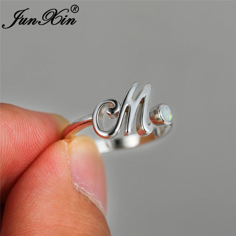 Eenvoudige Letters M Open Dunne Ring Zilver Kleur ... – Grandado