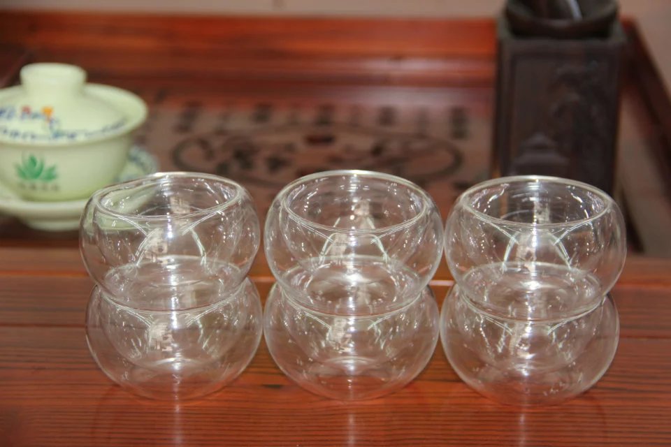 Copos de chá chineses copos de café dupla camada c... – Grandado