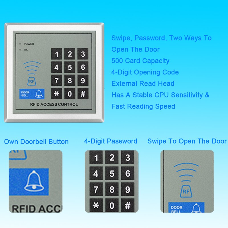 Access Control RFID Lock System Keypad Doorbell Di... – Grandado
