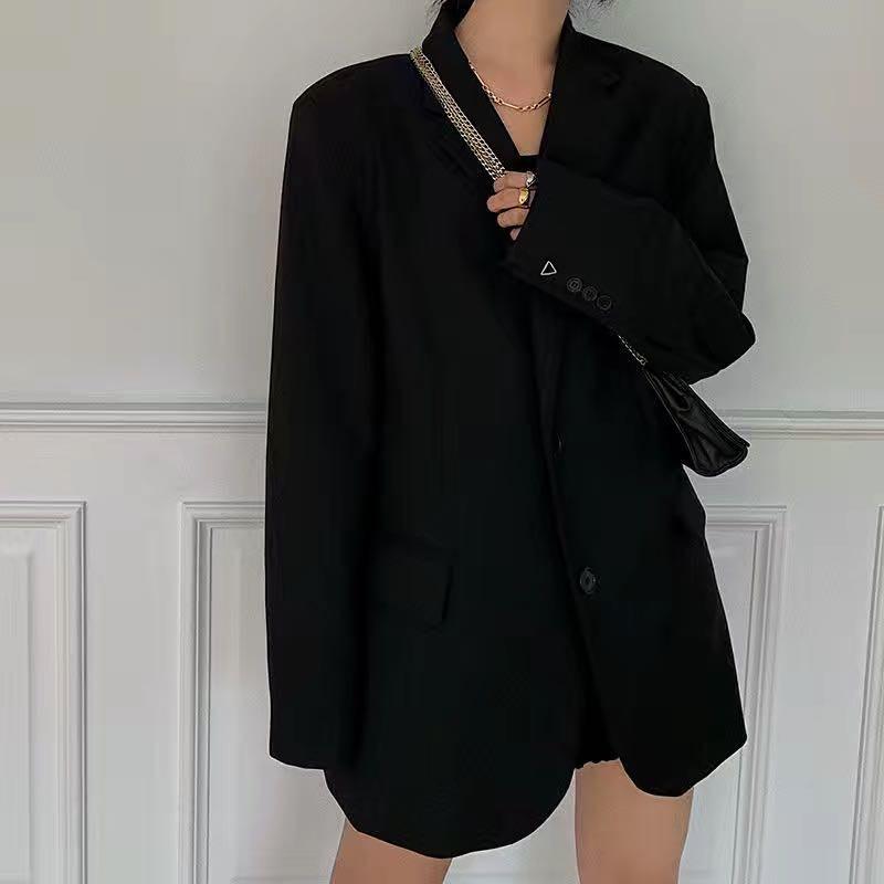 Autumn Women Double Breasted Blazer Korean Black W... – Vicedeal