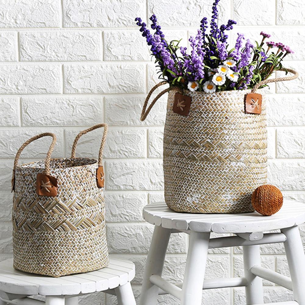 Lavender Vase Woven Sundries Storage Baskets Hangi... – Grandado