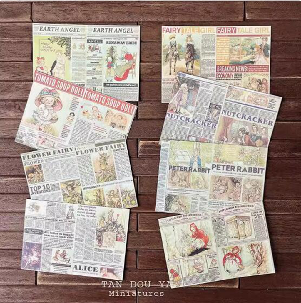 1/6 1/12 Dollhouse Miniature Scene Mini Newspaper ... – Vicedeal